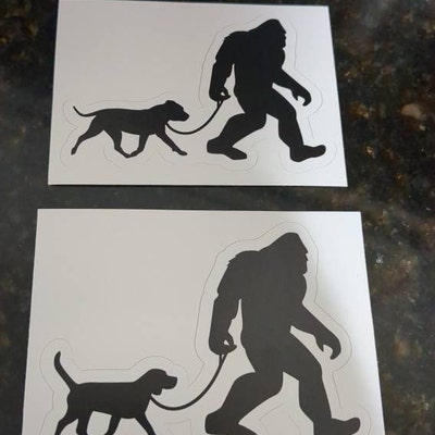 Bigfoot Dog Walker With Beagle Car Truck Window Decal Sasquatch and Pet ...
