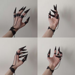Double Ring Set X1 Full Finger Claw rake Claw Ring Vampire Jewelry ...