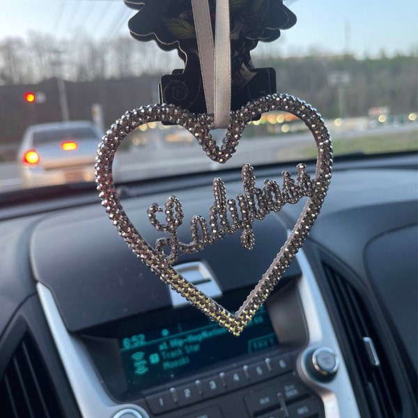Personalised Initial Dangley Rhinestone Car Accessories - Hanging Car ...