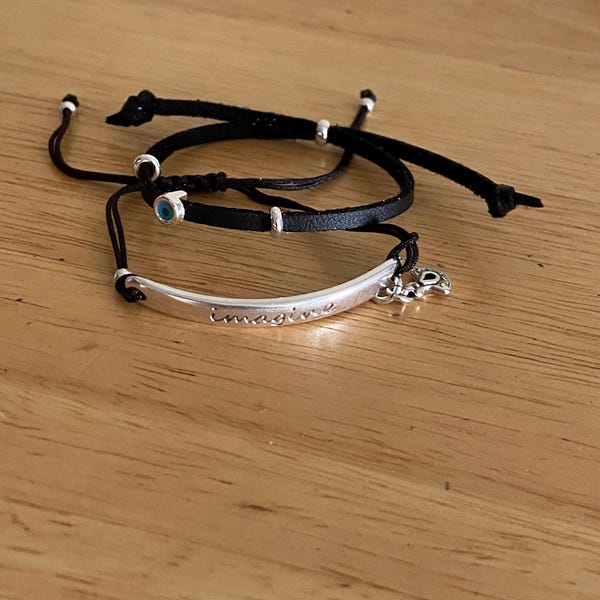 Antique Silver MOTTO Engraved Cuff, Stacking Wristband Personalized ...