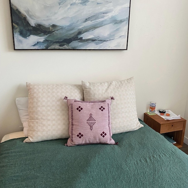 Raspberry Linen Bedding Set 1 Duvet Cover and 2 Pillowcases Softened ...