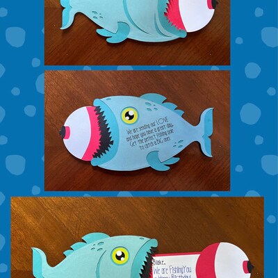 Fishing Birthday Card Template, Fish Birthday Card, Birthday Card ...