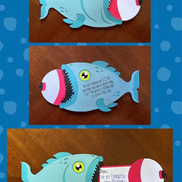 Fishing Birthday Card Template, Fish Birthday Card, Birthday Card ...