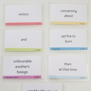 Color-coded Henle Latin Flashcards for Challenge A units 1-3 - Etsy