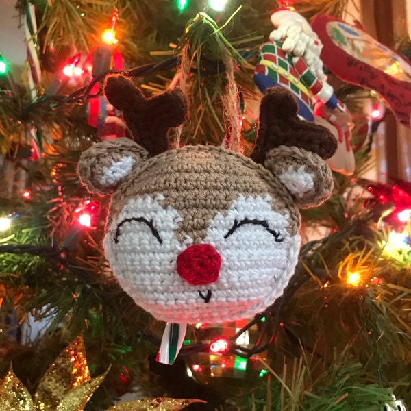 Rudolph Ornament Crochet Pattern - Etsy