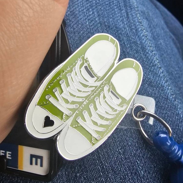 Proceeds Donated to END GUN VIOLENCE, Green Converse Enamel Pin, 1.5 ...