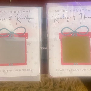 Personalized Surprise Christmas Scratch to Reveal Card, Custom ...