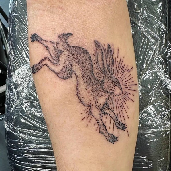 Cryptid. Jackalope. Digital Download for Tattoo and Home Print. - Etsy