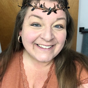 Peach and Coral Leaf Tiara With Draping Side Chains - Etsy