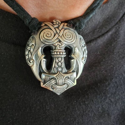 Thor Hammer Mjolnir Viking Amulet Silver Hammer Scandinavian Pendant ...