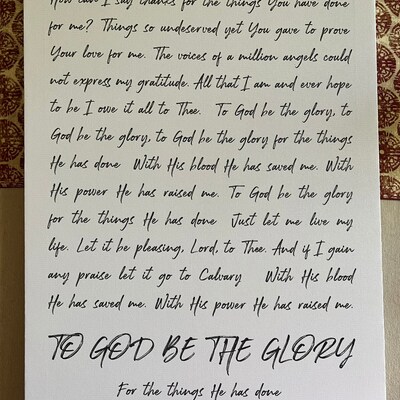 Custom Song Lyrics Print on Canvas, Your Song Lyrics Printed, Lyrics ...