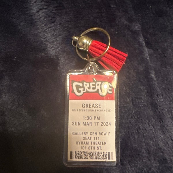 Grease Broadway Musical Ticket Keychain - Etsy