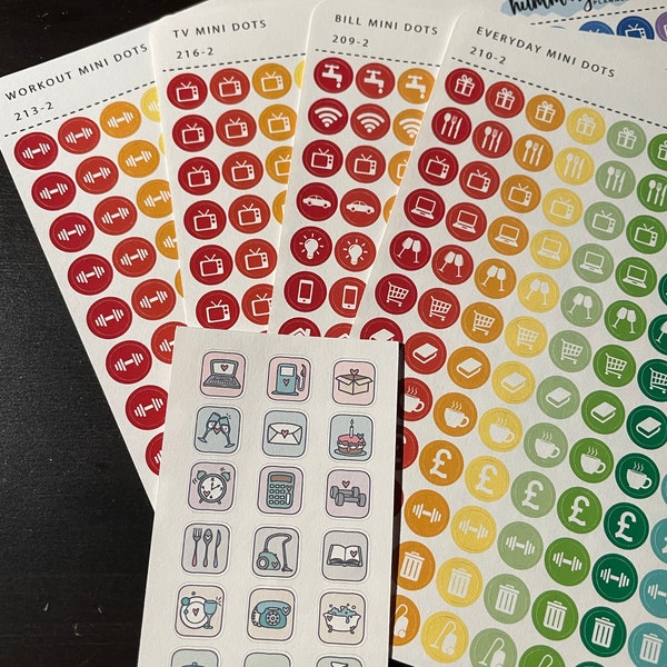 Rubbish Bin Mini Dots / Small Circle Stickers 223 Planner Stickers for ...
