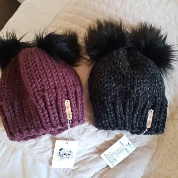 Rainbow Faux Fur Pom | Charlie & Luna Co., Handmade, Pompom, Beanie ...