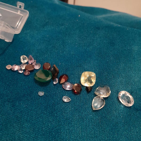 Loose Natural Mixed Semi-precious Gemstones Lot With Multiple Shapes ...