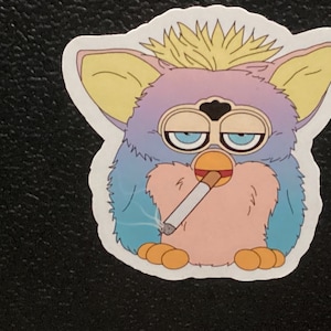 Smoking Furby | 90s Toy | Matte Weatherproof Die Cut Sticker Flakes ...
