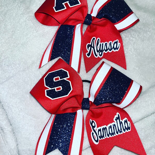 Custom Stripes and Tails Cheer Cheerleading Bow - Etsy
