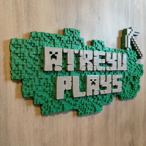 3D Door Sign Minecraft-inspired Personalized Name Custom Kids Bedroom ...