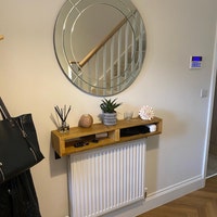 Console Table With Shelf Narrow, Reclaimed Wood, Radiator Cover ...