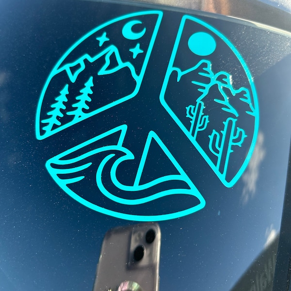 DECAL [elemental Peace] Vinyl Decal | Mountain Decal | Peace Decal ...