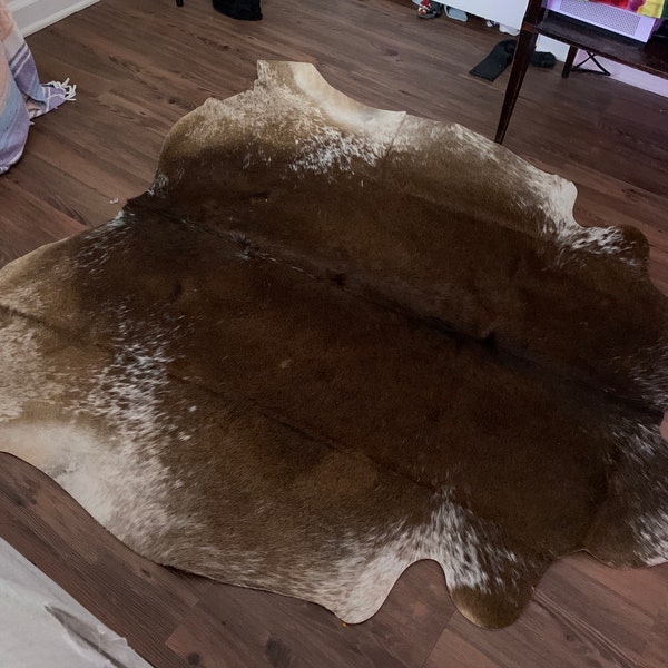 Amazing Brown and White Cowhide Rug Cow Skin Rug Leather Hide Carpet ...