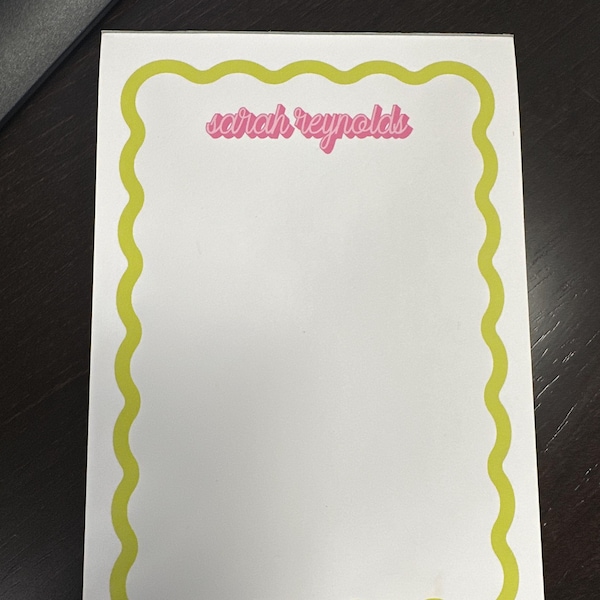 Custom Weekly Planner Notepad, Days of the Week Notepad, Monogram ...