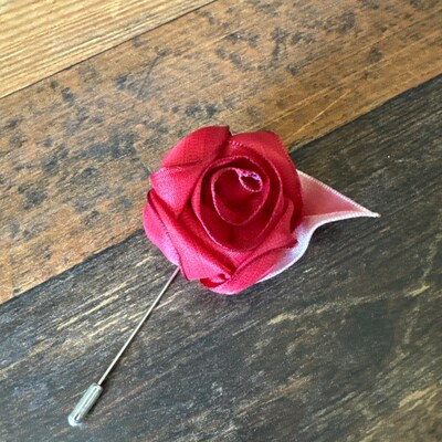 Cornflower Blue Satin Rose Lapel Pin, Mens Lapel Pin, Oasis Flower ...