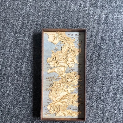Topographic Map of Westeros Game of Thrones Medium - Etsy