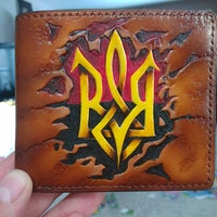 Leather Wallet, Tiger Wallet, Hand-tooled Leather Wallet, Passport ...
