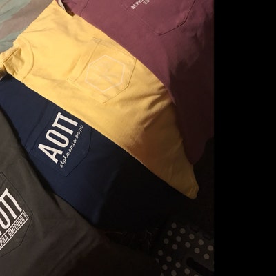 Alpha Omicron Pi Block Letters T-shirt Crimson - Etsy