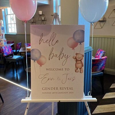 Gender Reveal Party Welcome Sign, Gender Sign Welcome to Baby Gender ...