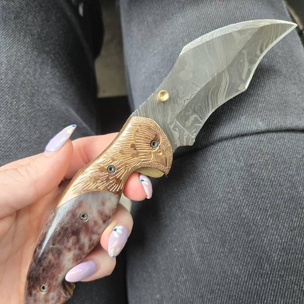 18" Large Handmade Bowie Knife, Crocodile Dundee Knife D2 Steel ...