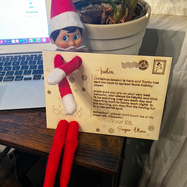 DIGITAL Hello Elf Shelf Prop Back Return Welcome Behavior Report Letter ...