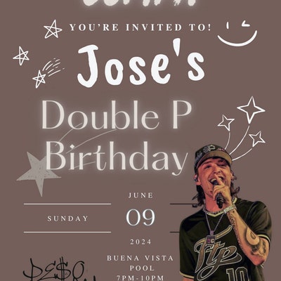 Peso Pluma Party Invitation - Etsy