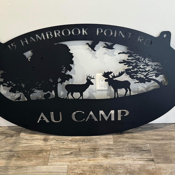Metal WILDLIFE Sign With DEER TURKEY Sign , 4 Ft or 3ft Sign Customized ...