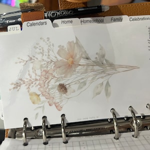 A6 Ring Month on 2 Pages Calendar Printable Ring Planner Insert PDF ...