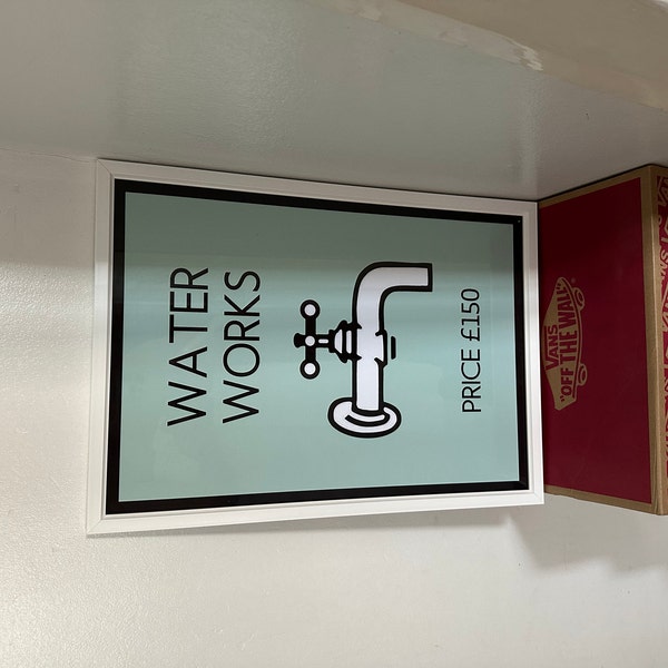 Water Works Monopoly Bathroom Print/poster - Etsy