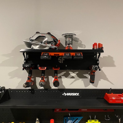 Power Tool Rack Organizer With Battery Rack and Charging Shelf ...