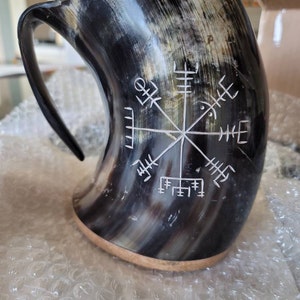 Medieval Real Ox Horn Cup Mug Rustic Viking Drinking Beer Mug Cup ...
