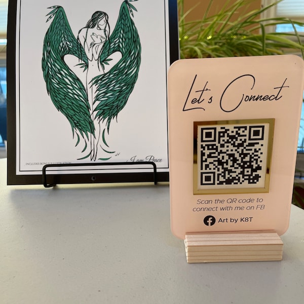 Mini QR Code Social Media Display Sign Facebook Instagram Business Sign ...