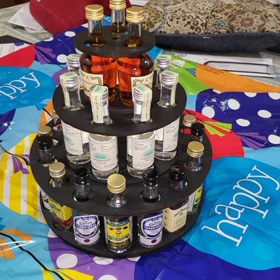 3 Tier Shot Cake, 21st Birthday Gift, Mini Liquor Bottle Stand, Funny ...