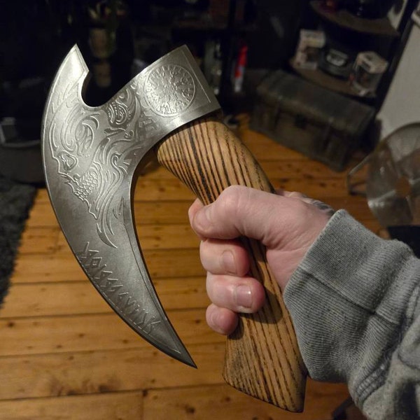 Viking Axe, Carbon Steel Viking Axe, Personalized Viking Axe in Hand ...