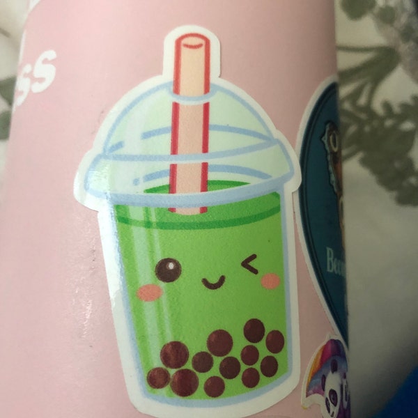 Boba Tea Sticker | Die-cut Window, Skateboard, Car, Wall Decal, Laptop ...