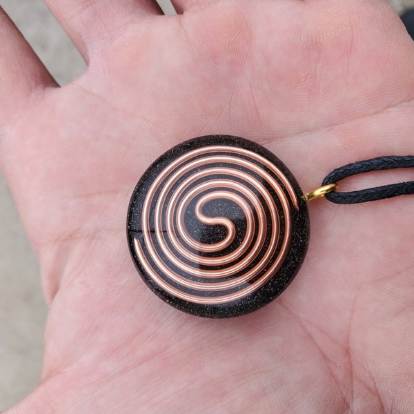 Golden Fire Sri Yantra Mandala Orgone Vortex Tesla Orgonite Pendant EMF ...