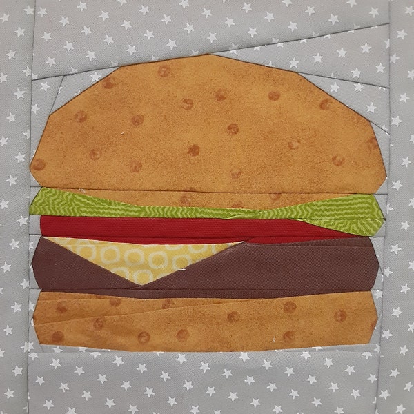 Cheeseburger Paper Piecing Pattern, PDF - Etsy