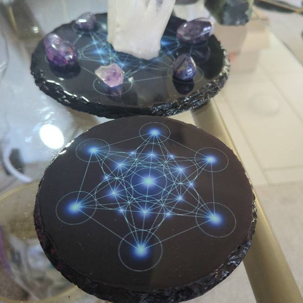 Metatron's Cube - Crystal Grid - Sacred Geometry - Slate - Gridding ...