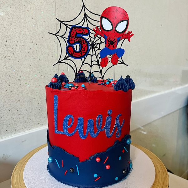 Personalised Spider-man Spidey Inspired Cake Topper (number Only) With ...
