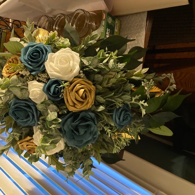 Emerald Green Cream and Ivory Rose Bridal Bouquet Wedding - Etsy