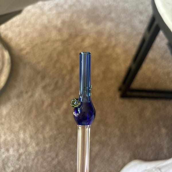 Double Mushroom GLASS STRAW Boba Straws Smoothie Straws Thin Straws ...