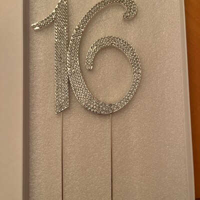 70 Birthday Cake Topper SILVER 70th Rhinestone Anniversary - Etsy